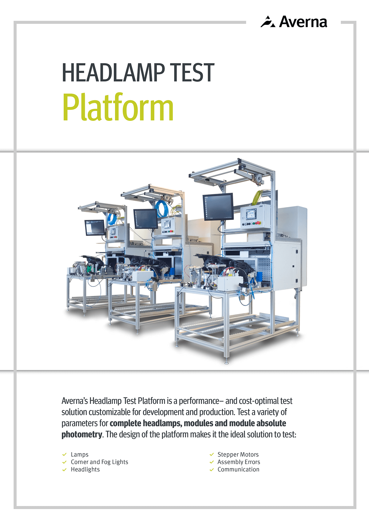 Headlamp Test Platform - Brochure - Averna