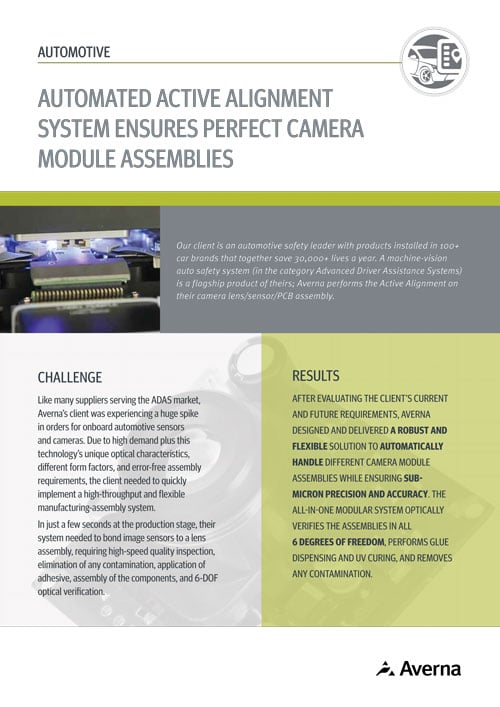 Download - Averna’s Active Alignment Techniques Make High Precision Automotive Safety Cameras