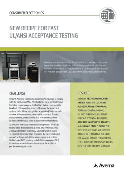 New Recipe for Fast UL/ANSI Acceptance Testing of Home Appliances - Averna